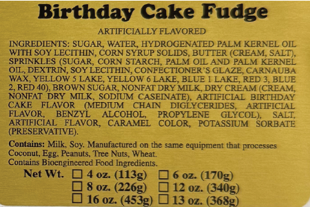 Fudge Ingredients - The Brookwood Community